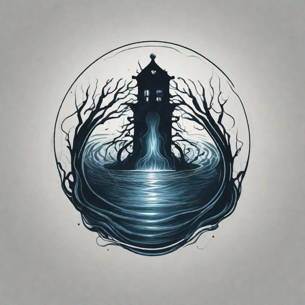 Design a simple yet creepy logo that combines elemen...