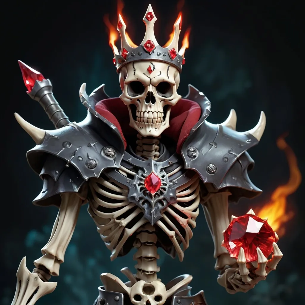 A full-body depiction of a skeletal lich—a necromanc...