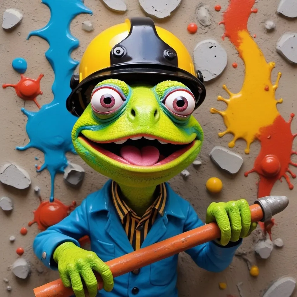 Hami the chameleon (Tim Burton art + Muppet show) of...