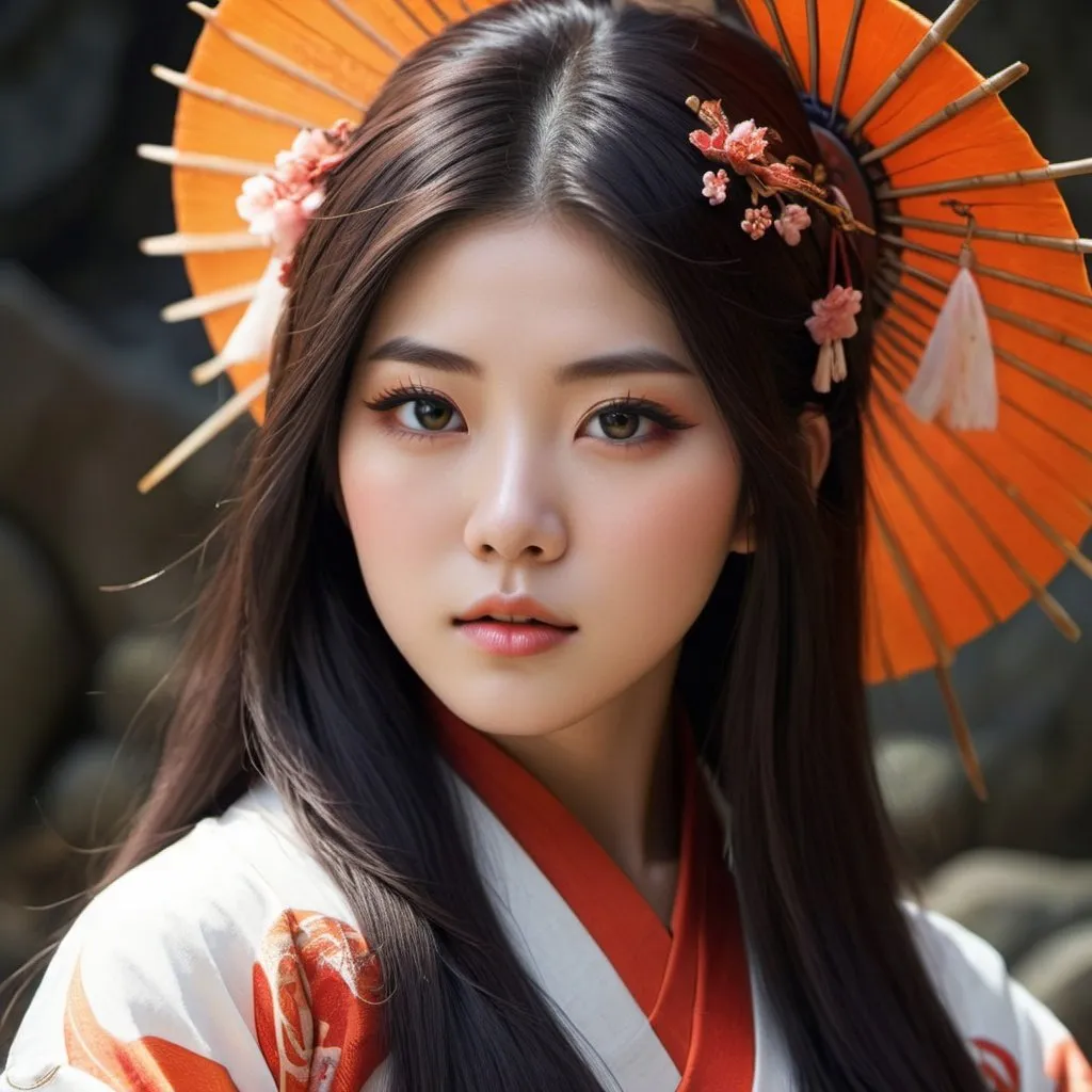 Eunbi as vibrant sensual appealling Amaterasu (japan...