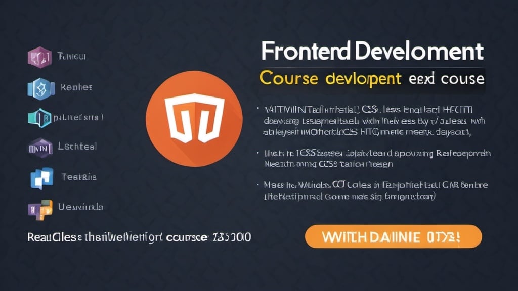 Banner for frontend development course, which includ...