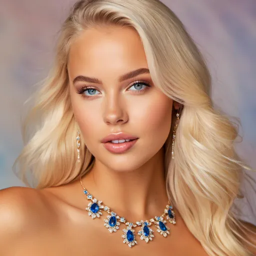 1girl, blue eyes, blue lips, blue skin, colored ski...