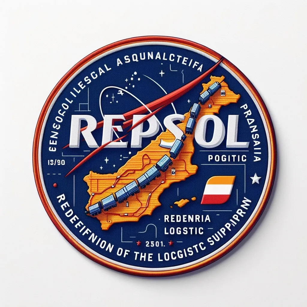 Crate an emblem for a Repsol logistic project, like...