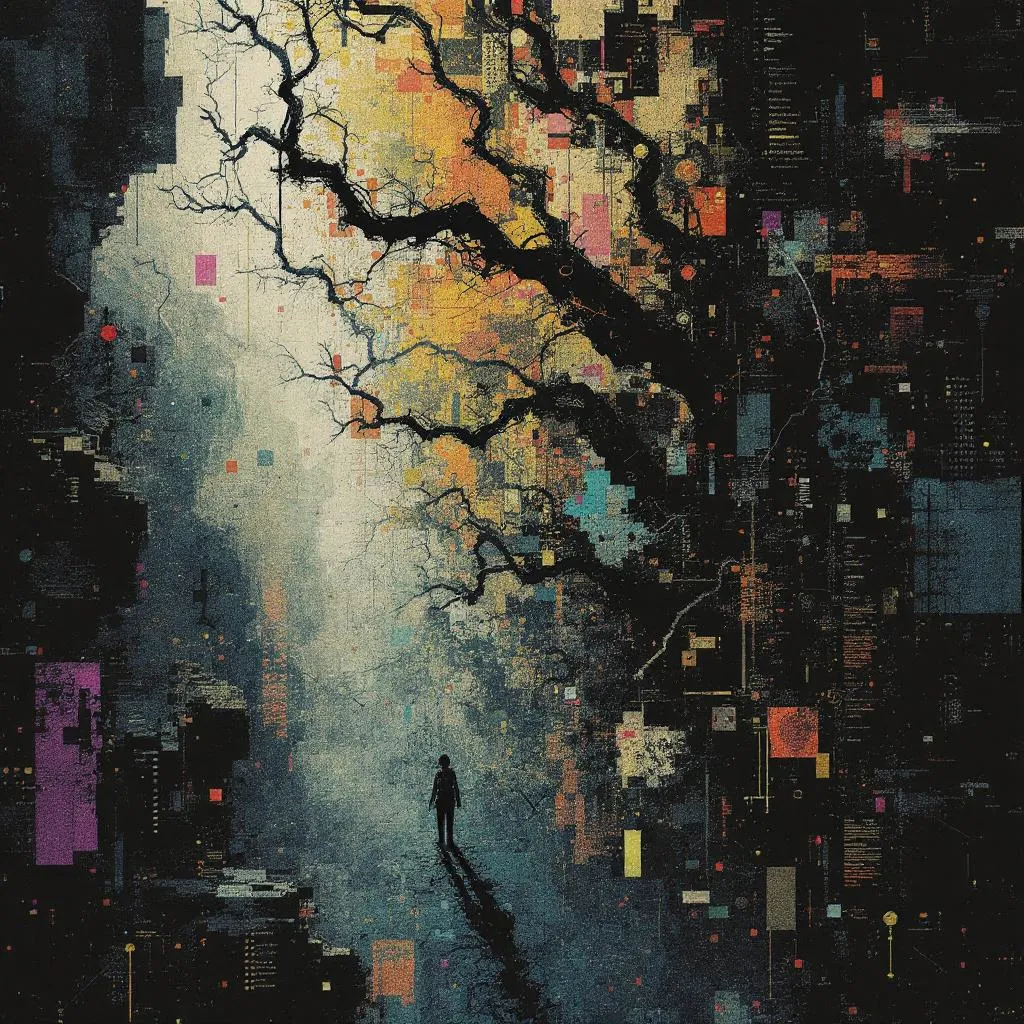 Entropic decay, glitch art.