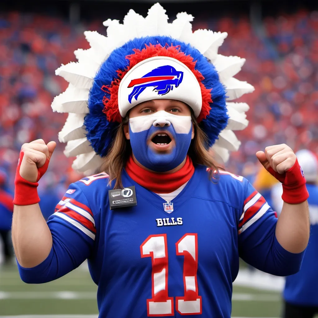 Create image of a buffalo bills fan showing confiden...