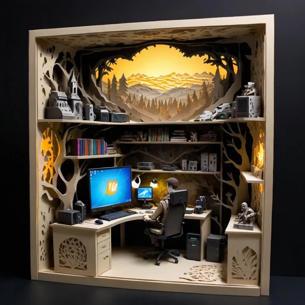 awsome looking gaming computer set up