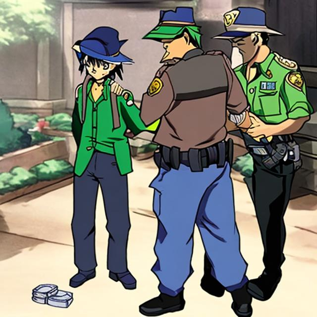 Tea Gardener from Yu-Gi-Oh being arrested and handcu...
