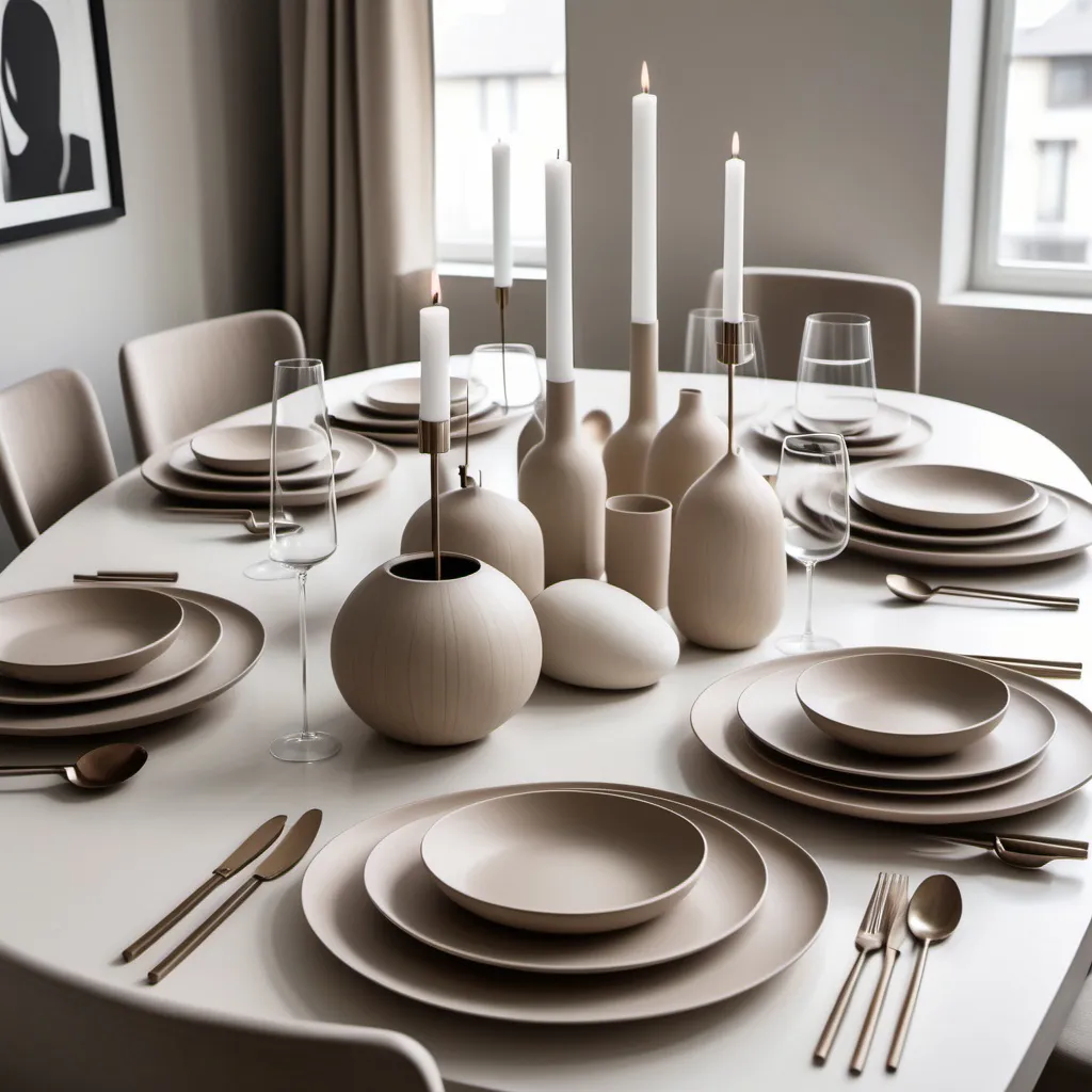 trendy modern table setting 2025 neutral aesthetics