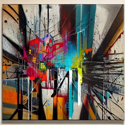 This painting is a captivating blend of abstract, di... | OpenArt