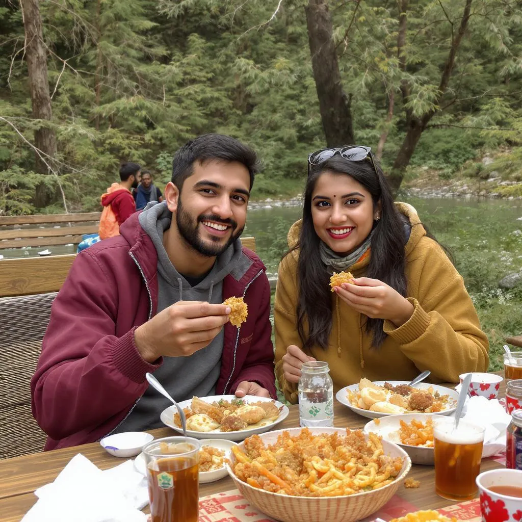 Two best friends visit in Pahalgam forest for vacati...