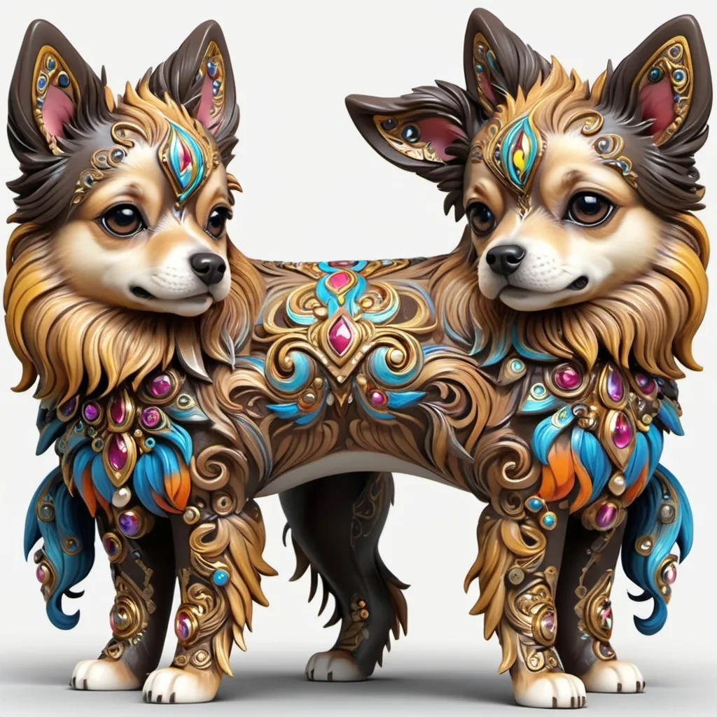 Chibi dog, adorable, symbolic and meaningful style,...