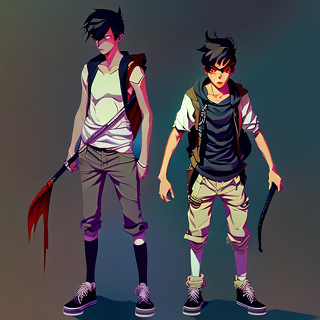 2d, urban, fantasy, character design, male, student,...