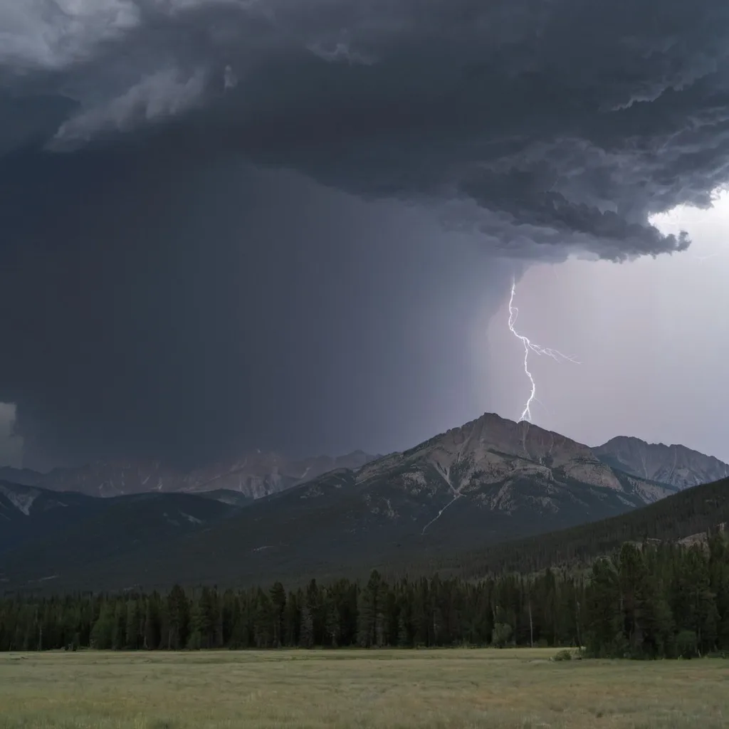 Rocky Mountains during a thunderstorm