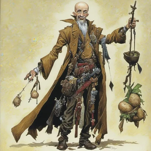 insane tall bald slender potato wizard wi...