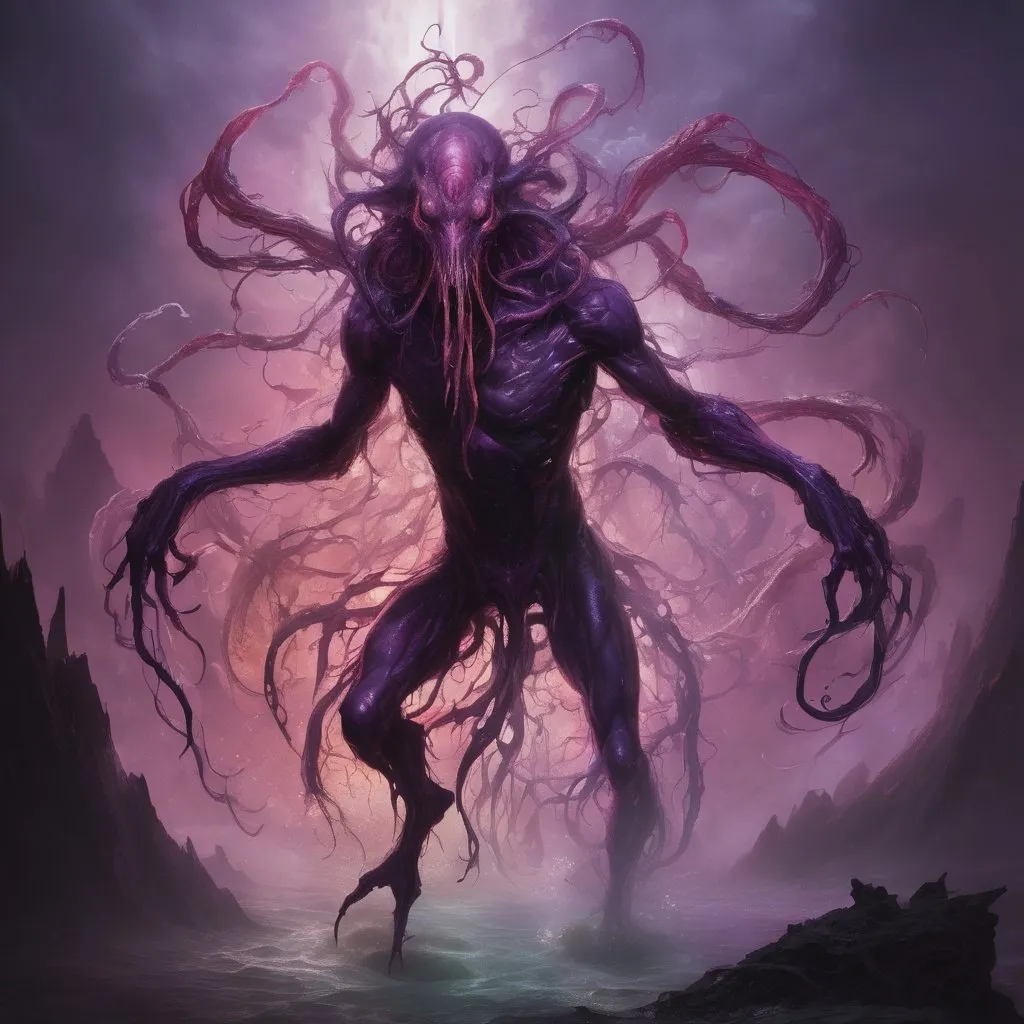 eldritch creature who's flesh is constantly being sh...