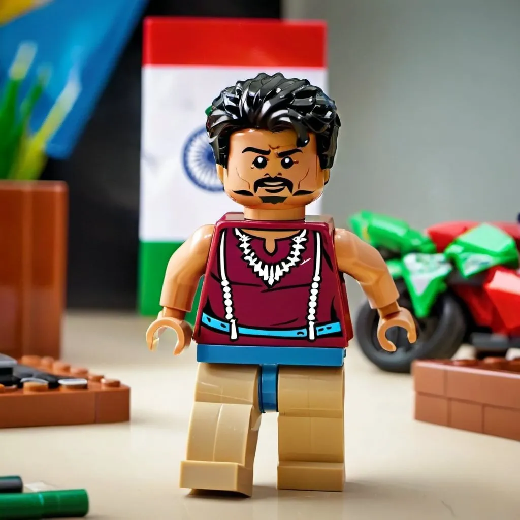 Indian Actor Thalapathy Vijay as an action hero