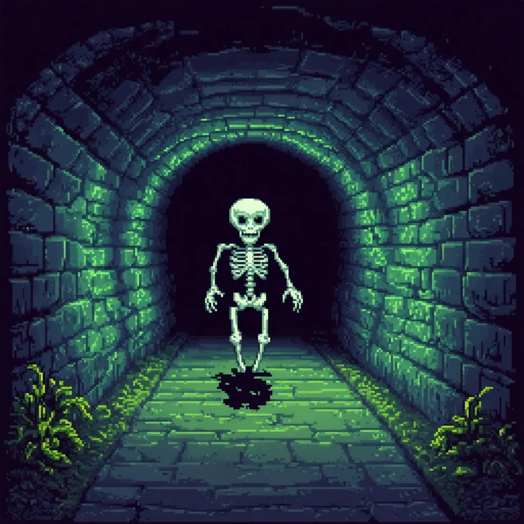RPG theme, abandoned tunnel setting, nighttime, [sca...