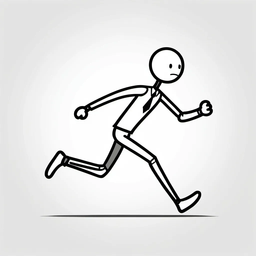 A vector stick figure dashing