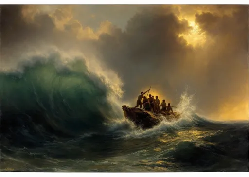 A maritime scene in the style of 19th-century reali...