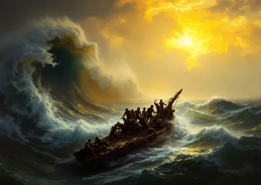 A maritime scene in the style of 19th-century reali...