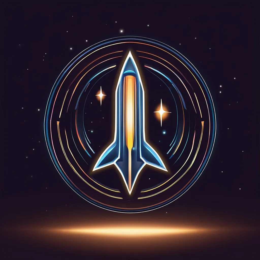 starship glowing logo design