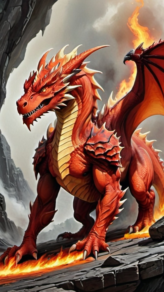 dragons fantasy art fire elemental magma dragon
