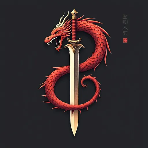 electric dragon sword logo design