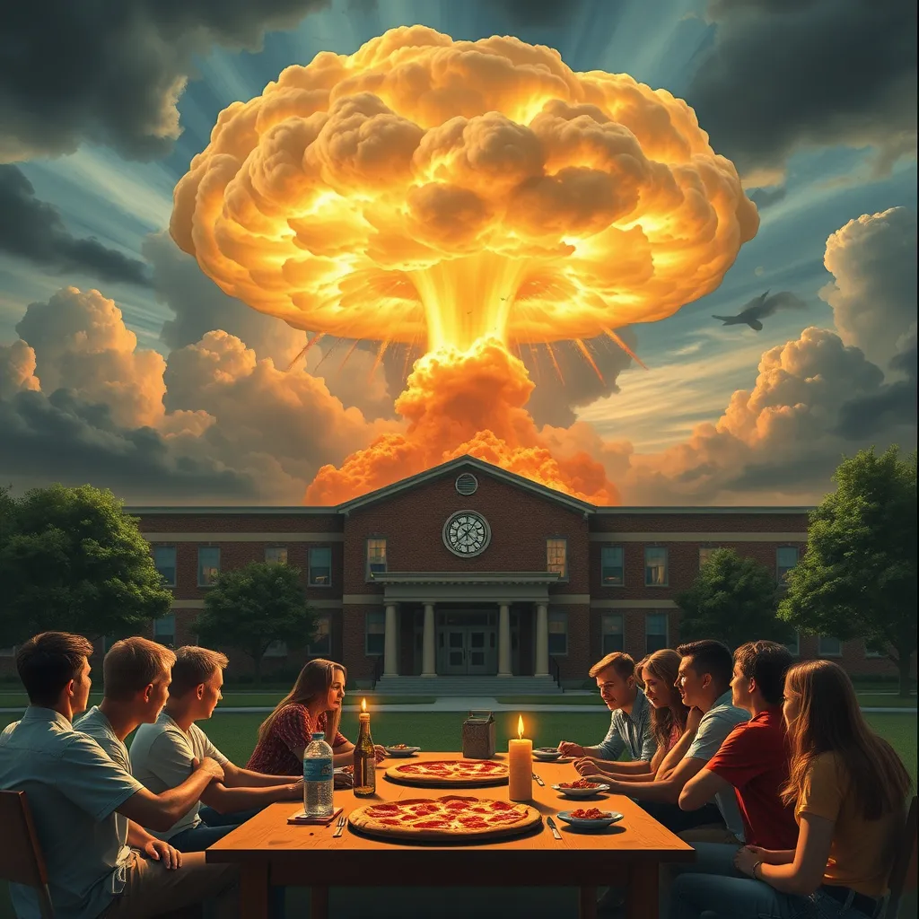 a nuclear bomb coming down on bishop kenny high scho...