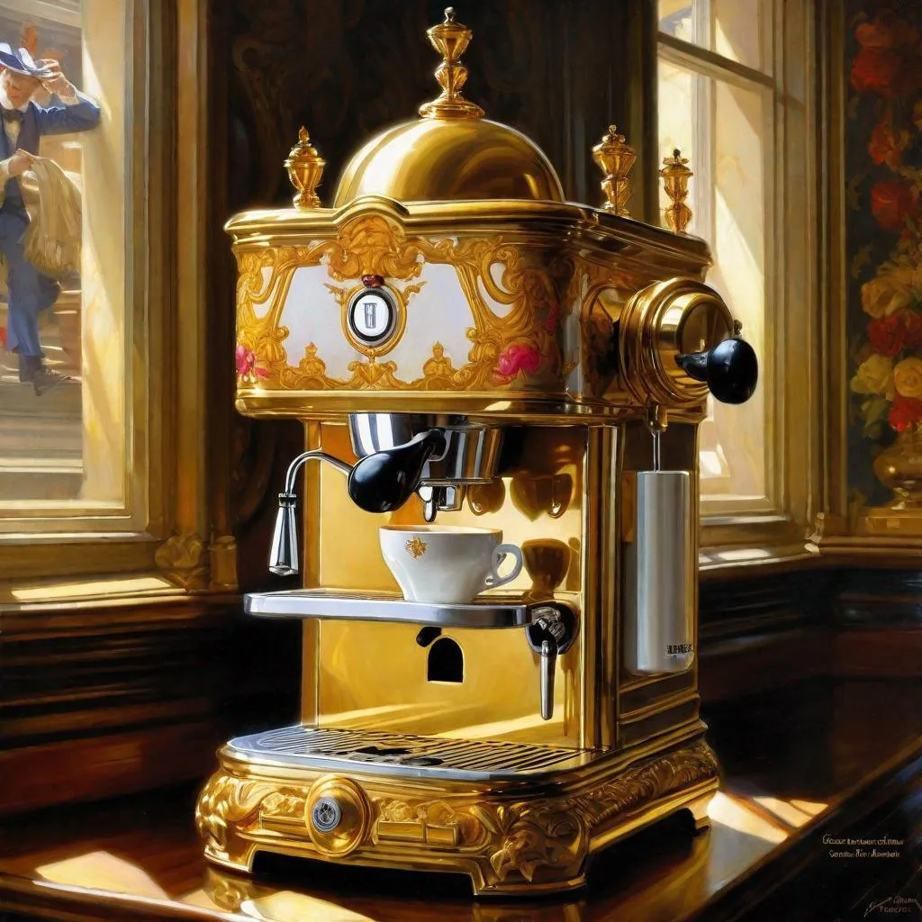 A holy coffee machine , a stunning Donato Giancola'... | OpenArt