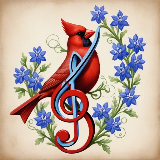 a treble clef made of vines intertwined with delicat...