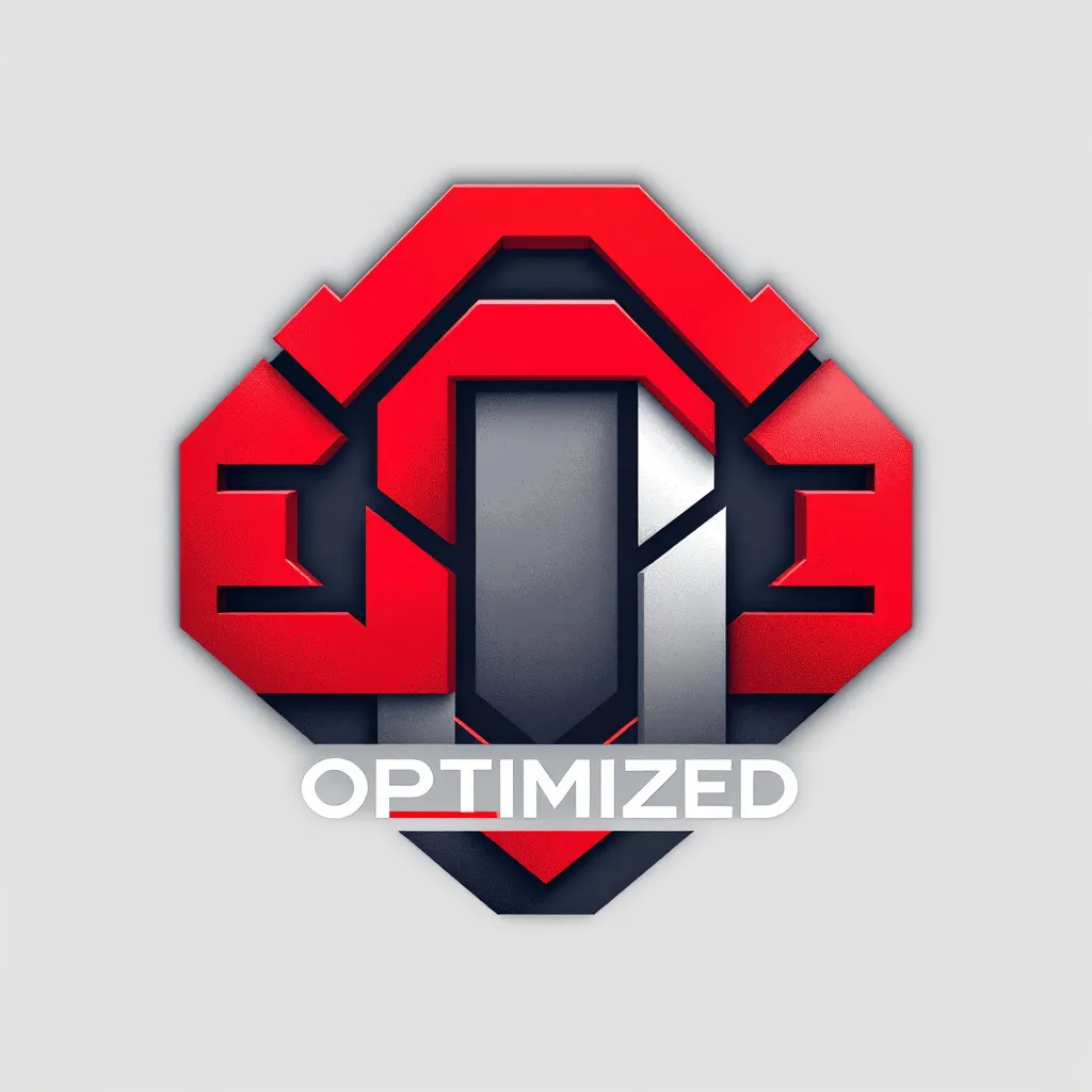 Sleek and modern logo for OPTIMIZED, minimalist geom...