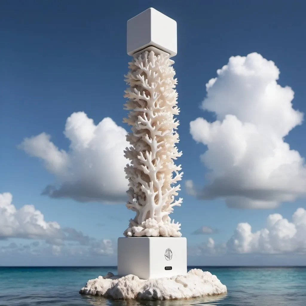 White Coral sound totem symbolizing resilience, life...