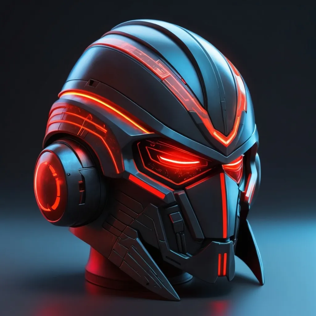 A cyberpunk helmet mixed from tron blackguard, great...