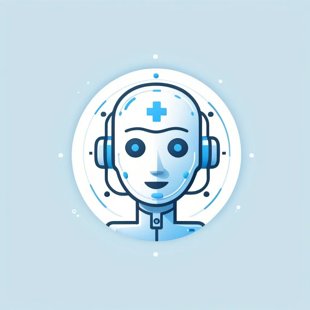 Create a modern, minimalistic icon for a medical AI...