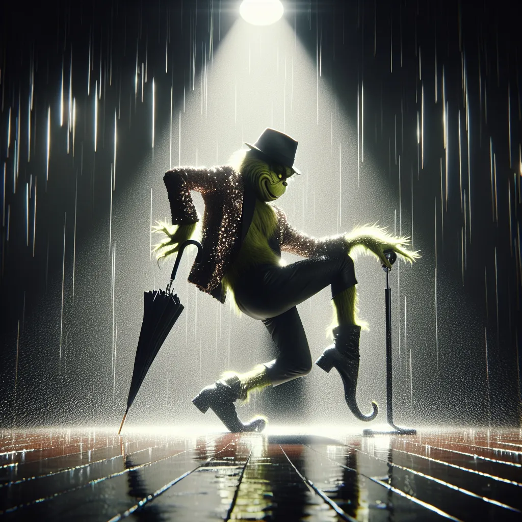 A hyper realistic closeup image of a Christmas Grinc...