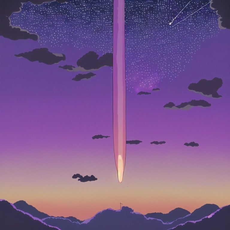 purple meteor shower anime background