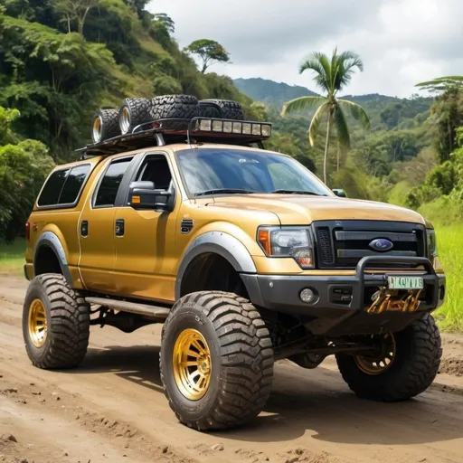 Rose gold Ford Bronco raptor off-road overlander 37...