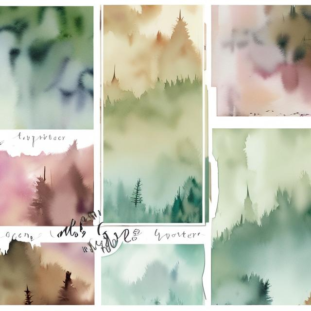watercolor forest, variant, earth tones