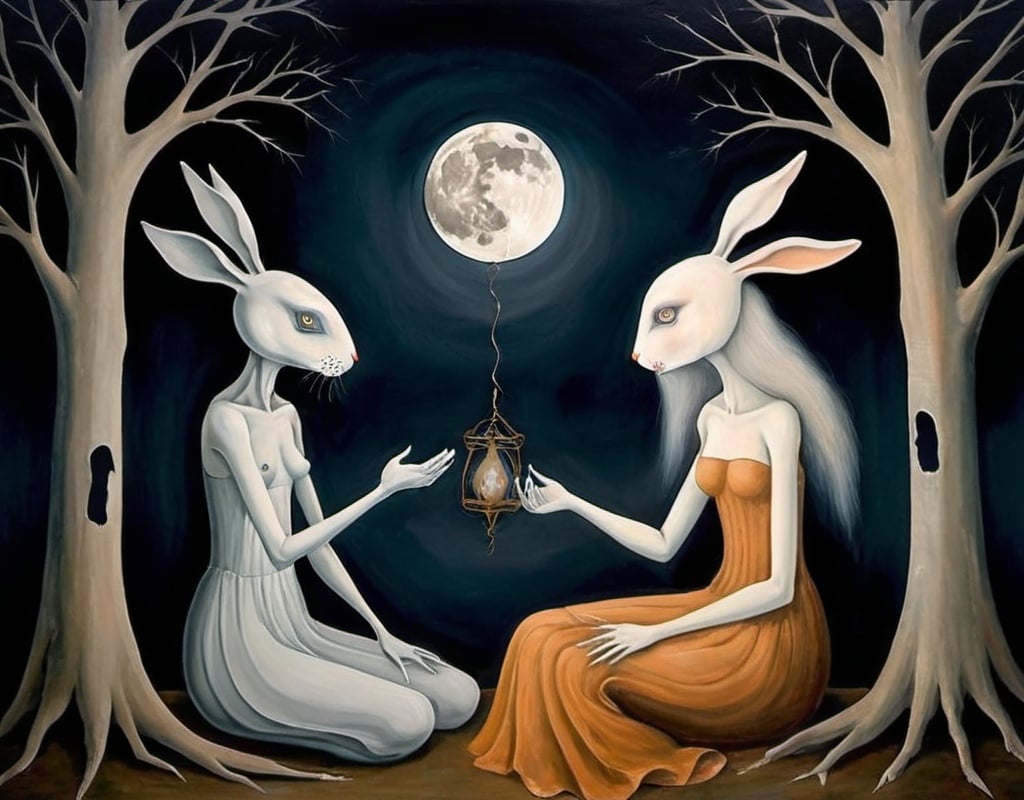 Create a painting that explores the theme of ‘beauty...