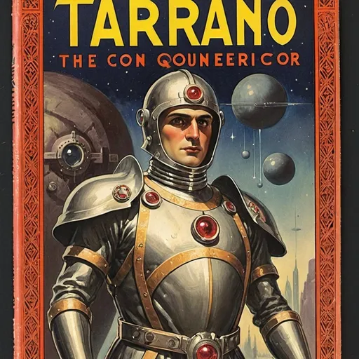 1920's science fiction book cover tarrano the conqueror