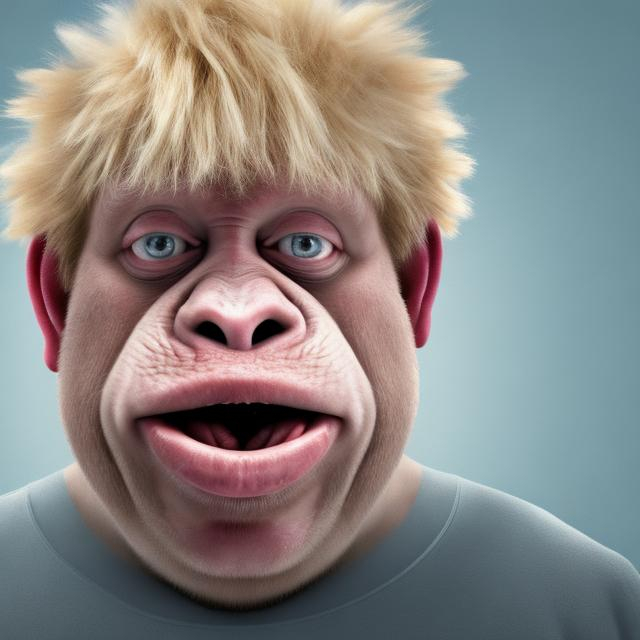boris johnson as a disabled ugly looking ape | OpenArt