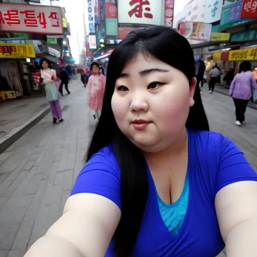 fat korea woman selfie