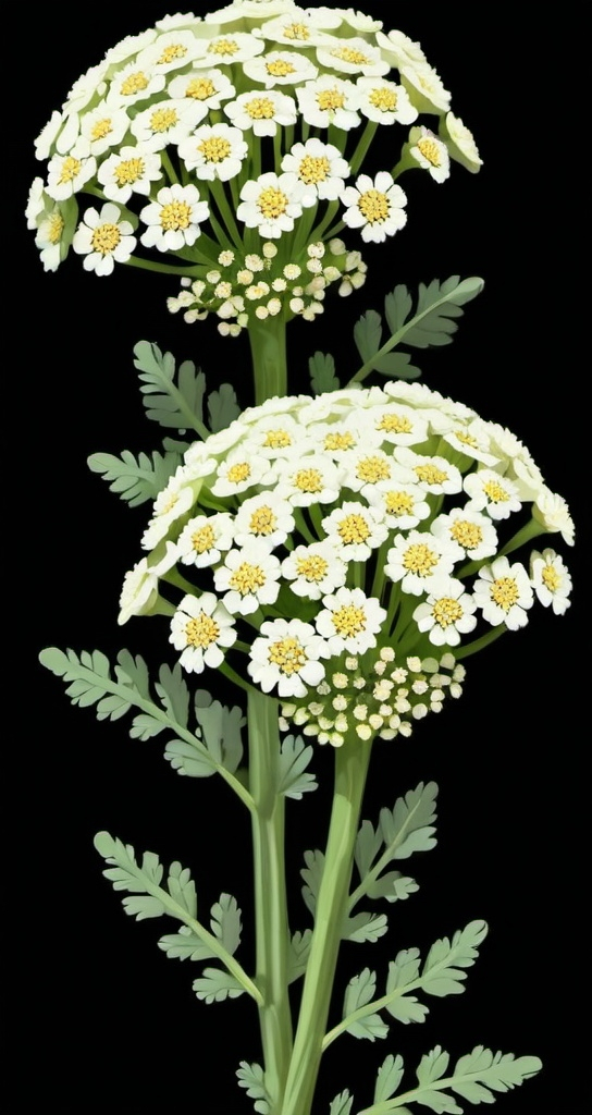 Garden flowers, ornamental yarrow, umbel shaped flo...