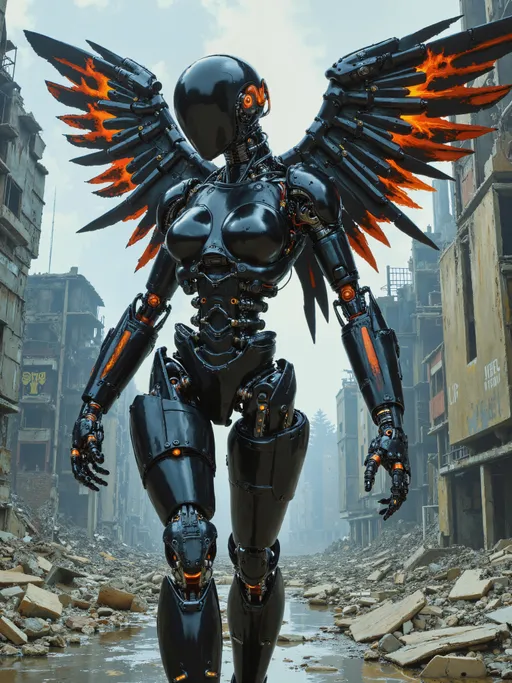 Dark, gritty, vivid painting, striking close-up, rea...