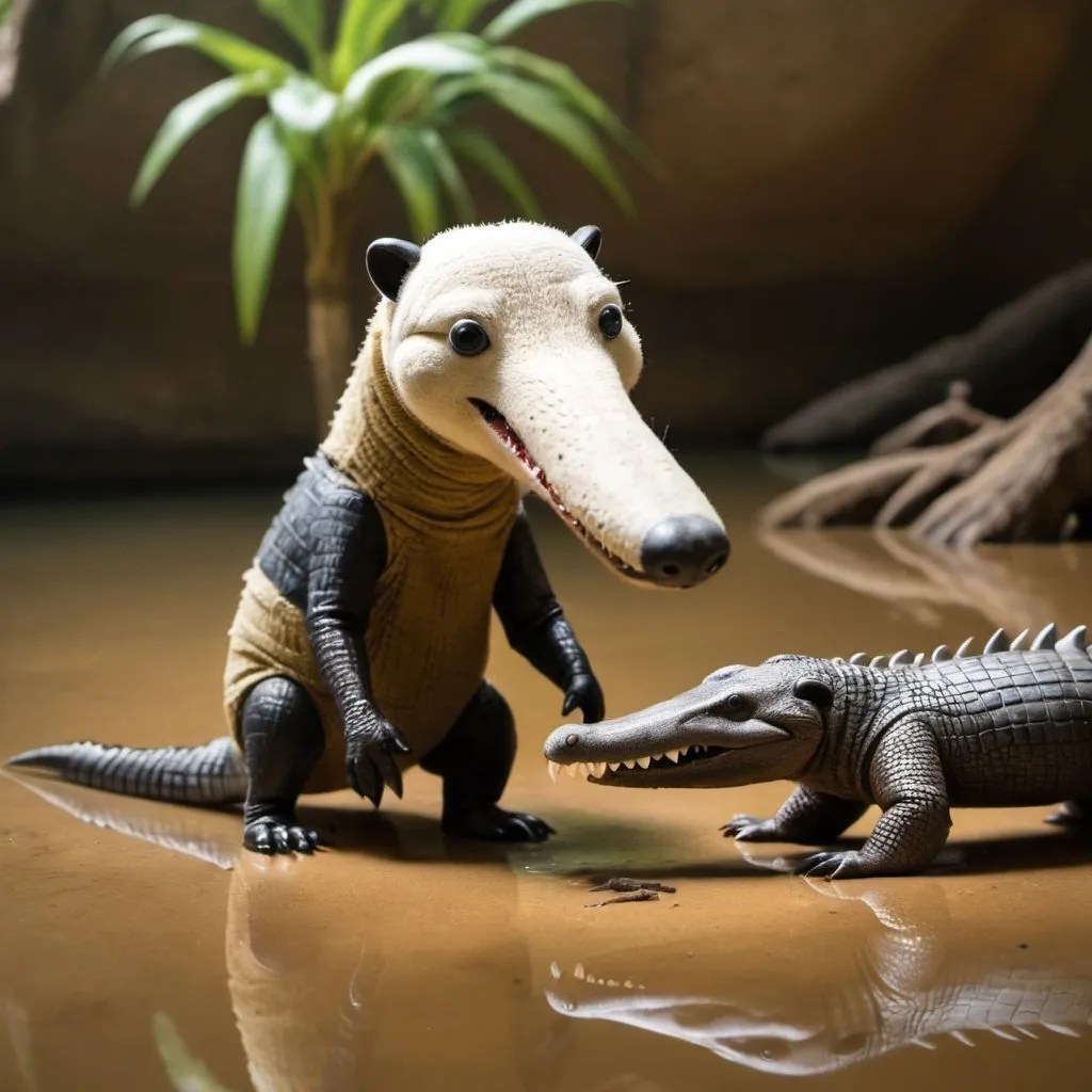 An anteater and his best friend, a crocodile