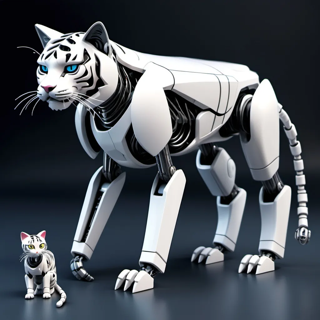 futuristic robot cats and tiger Normal sized