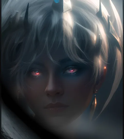 An ominous portrait of Damien from The Omen film fra... | OpenArt