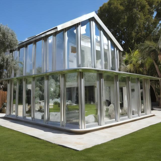 life sized house made of silver