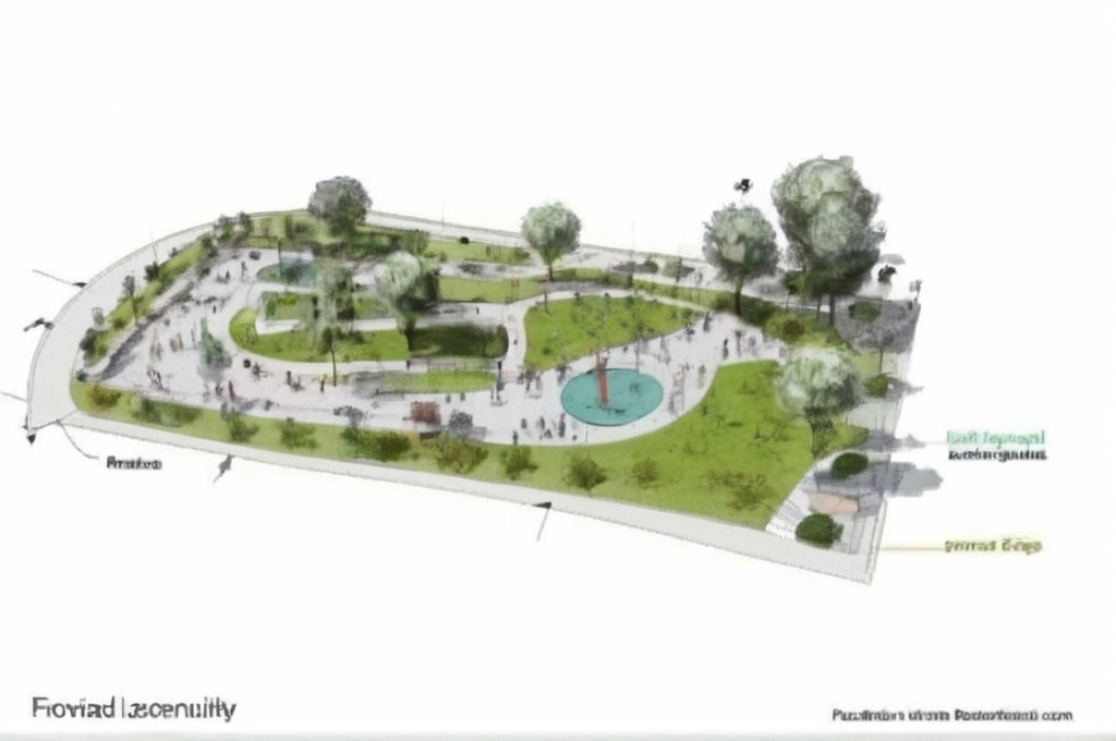General Layout The park is a linear green space runn...