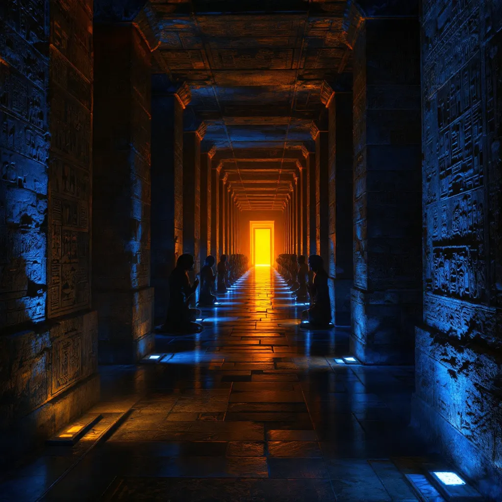 In the halls of Amenti beneath the Pyramids of Giza,...